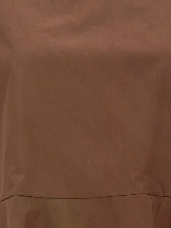 KAOS Asymmetric Ruffled Sleeveless Blouse - Brown