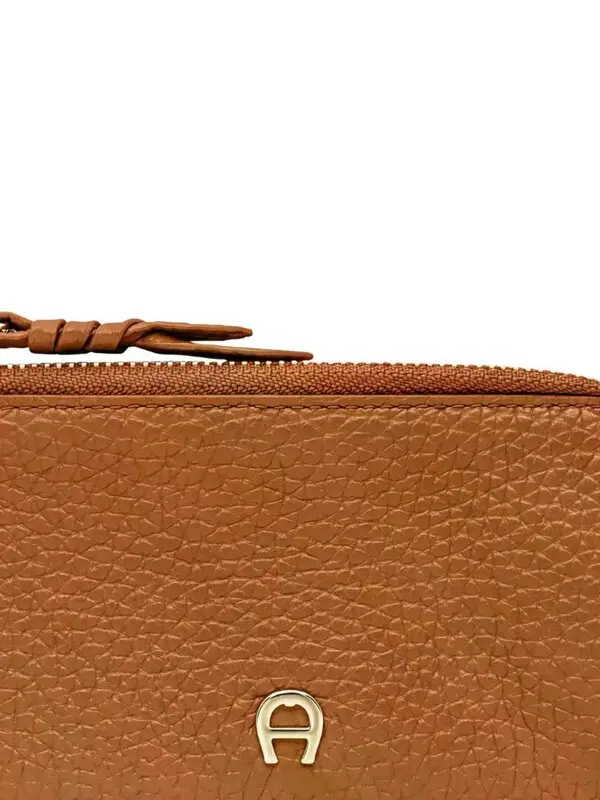 AIGNER Carré Soft Logo-plaque Card Case - Brown