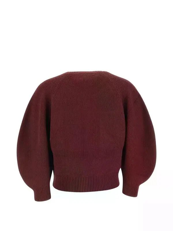 KAOS Ribbed-knit Balloon-sleeved Sweater