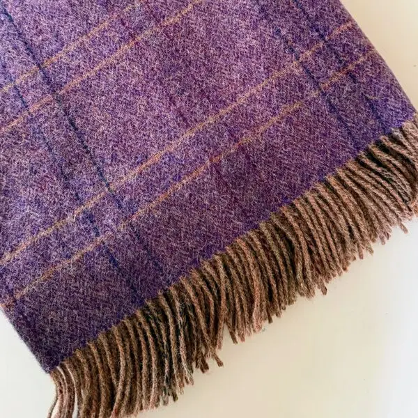 ELISKÁ Lambswool Tweed Blanket Heather