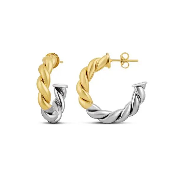 SHYMI Gold / Silver Two Tone Twist Hoops