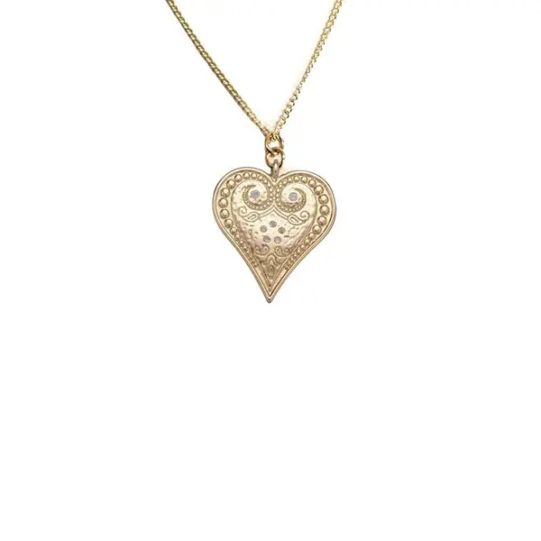 Rachel Nathan Paisley Heart Necklace - Gold