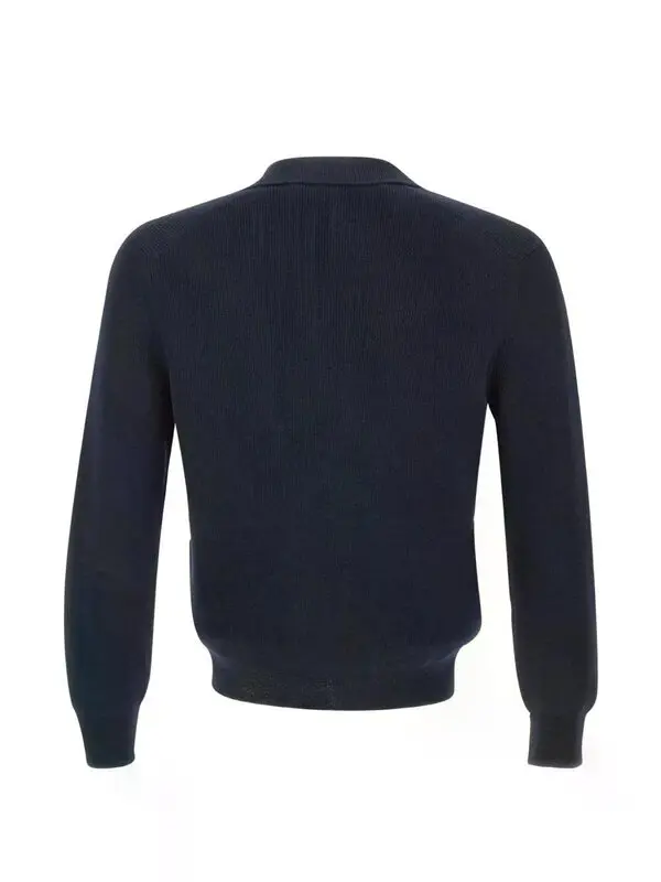 GRAN SASSO Ribbed-knit Virgin-wool Polo Shirt