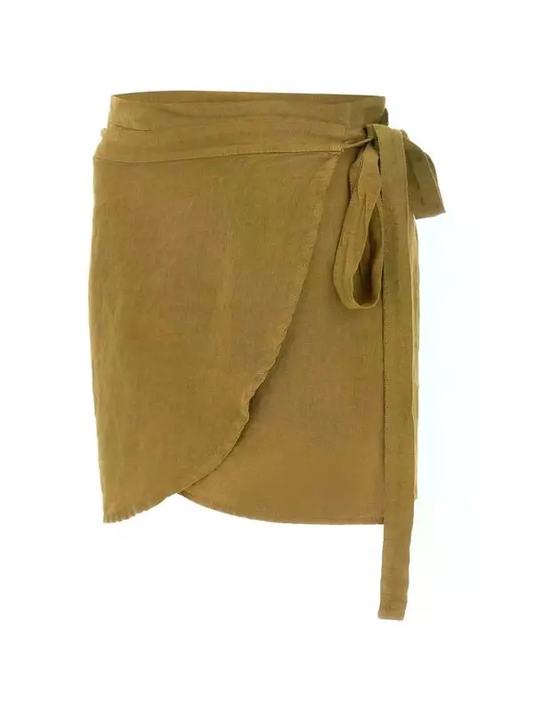 KAOS Mini Linen Wrap Skirt