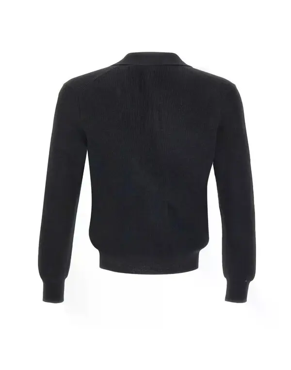 GRAN SASSO Ribbed-knit Virgin-wool Polo Shirt