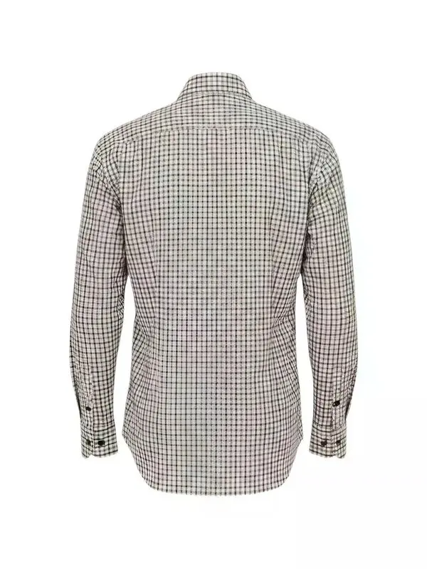 Isaia Check-pattern Long-sleeve Shirt