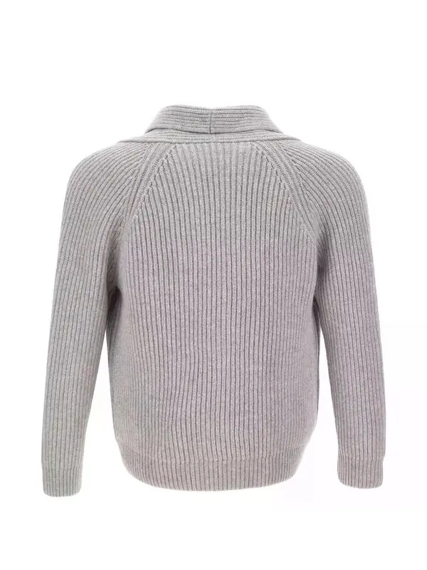GRAN SASSO Double-breasted Ribbed-knit Cardigan