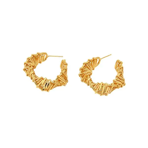 UCHI & SOTO Kin Sculptural Hoop Earrings In 18k Plated Recycled Brass - Gold