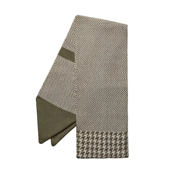SERRAN LONDON Green / Grey Classic Scarf Country Green