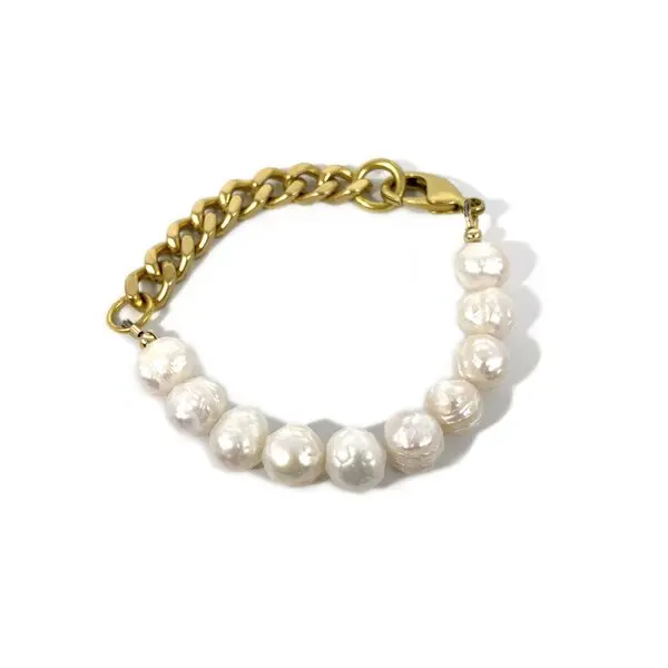 Rachel Nathan White / Gold Remix: Pearl Bracelet