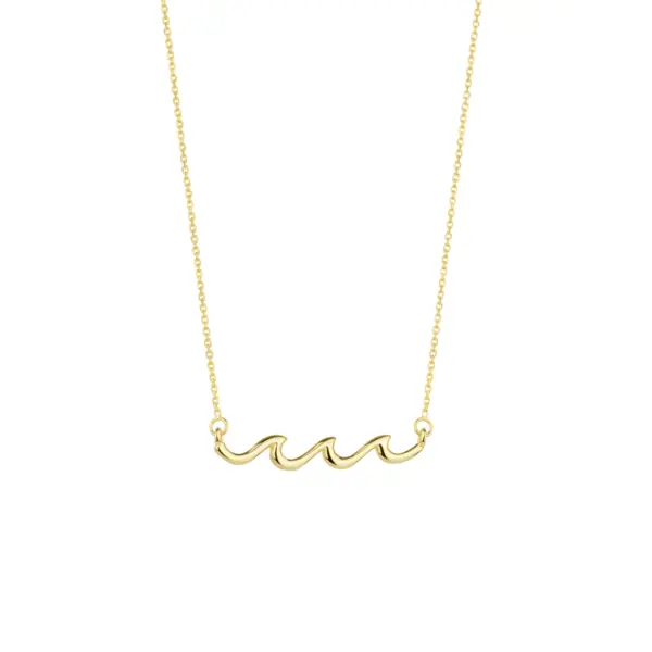 SPERO LONDON Sterling Silver Wave Necklace - Gold