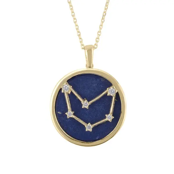 LATELITA London Gold Capricorn Lapis Lazuli Constellation Pendant Necklace - Gold/blue
