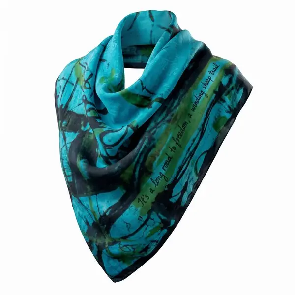 SANIYA KHAN Long Road To Freedom Scarf - Blue