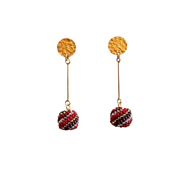 ILIANA ARRAZOLA Red / Gold / Silver Magic Ball Earrings, Red