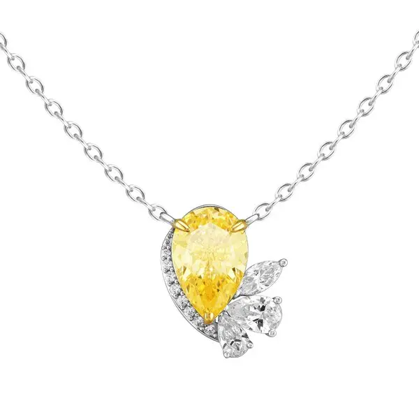 Arte Madrid Casa Real Gracia Necklace With Pear-cut Stone And White Stones
