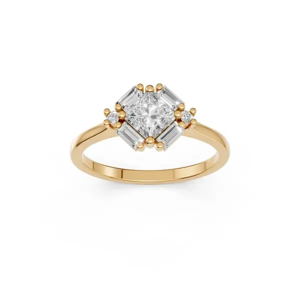 AYA FINE JEWELRY Princess Cut Diamond Engagement Ring In 14k Gold - Yellow