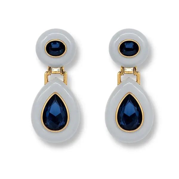 MICHAEL NASH JEWELRY Lena Resin And Sapphire Drop Earrings - Blue