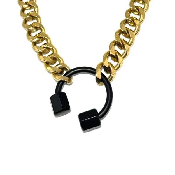 Rachel Nathan Black / Gold Outlaw: Matte Black Necklace