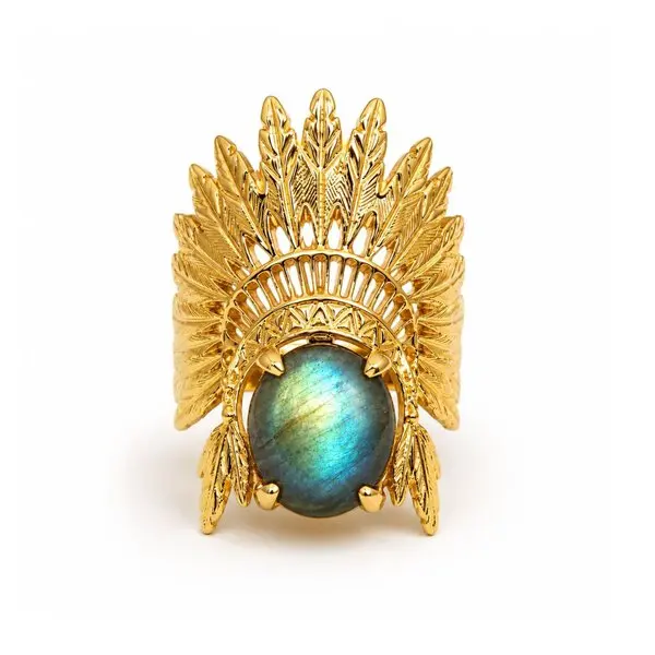 POUPETTENYC Crown Ring Labradorite - Gold