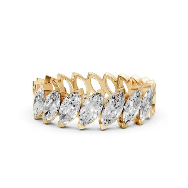 AYA FINE JEWELRY 1.19 Ct Marquise Lab-grown Diamond Full Eternity Band In 14k Gold - Yellow