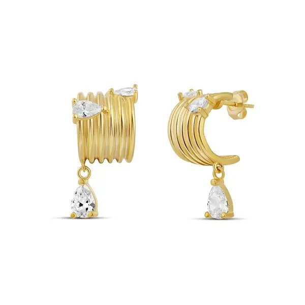 SHYMI Pear Drop Fluted Hoops