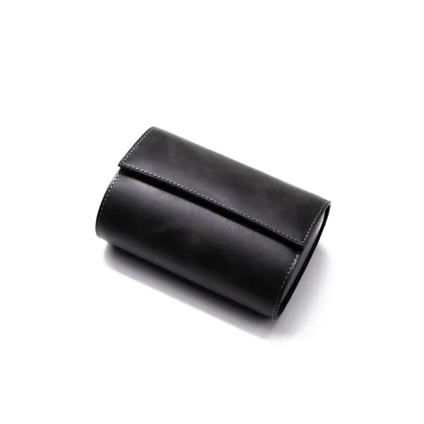 ROARCRAFT Leather Travel Watch Case Coal Double Watch Roll