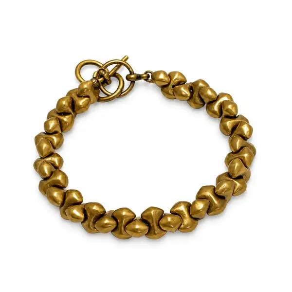 Rachel Nathan Spice Brass Bones Bracelet - Gold