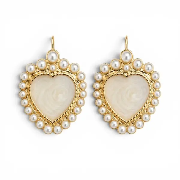 VSTYLE Pearl Heart Earrings