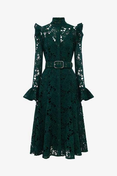 LEO LIN Aliyah Lace Butterfly Sleeve Midi Dress