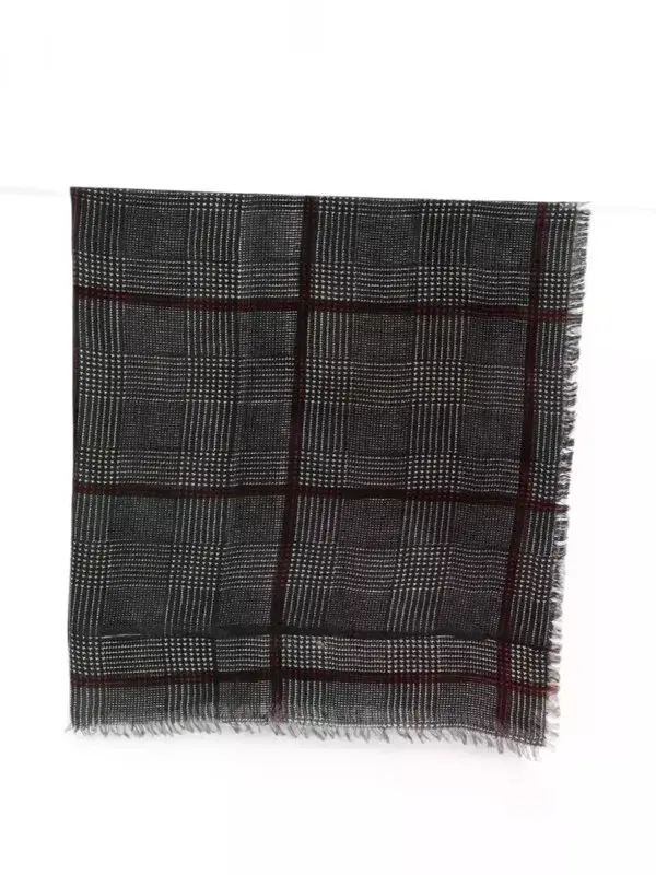 Faliero Sarti Cristopher Check-pattern Frayed Scarf