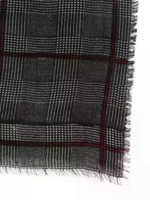 Faliero Sarti Cristopher Check-pattern Frayed Scarf