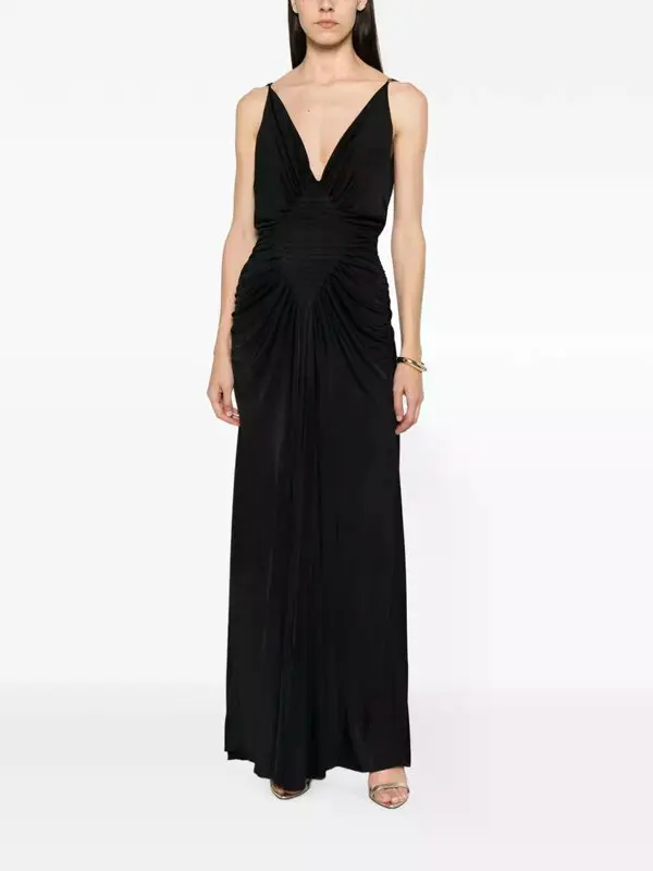 Versace Ruched Sleeveless Gown