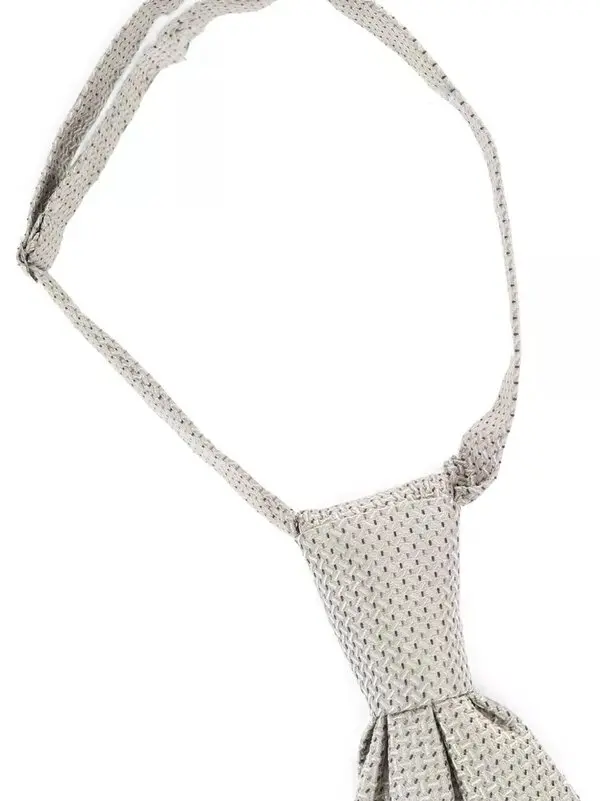 Corneliani Textured Silk Pointed-tip Tie - Grey