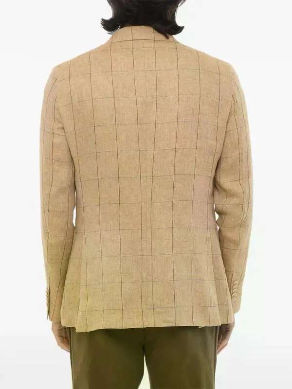 Corneliani Windowpane-pattern Linen Blazer