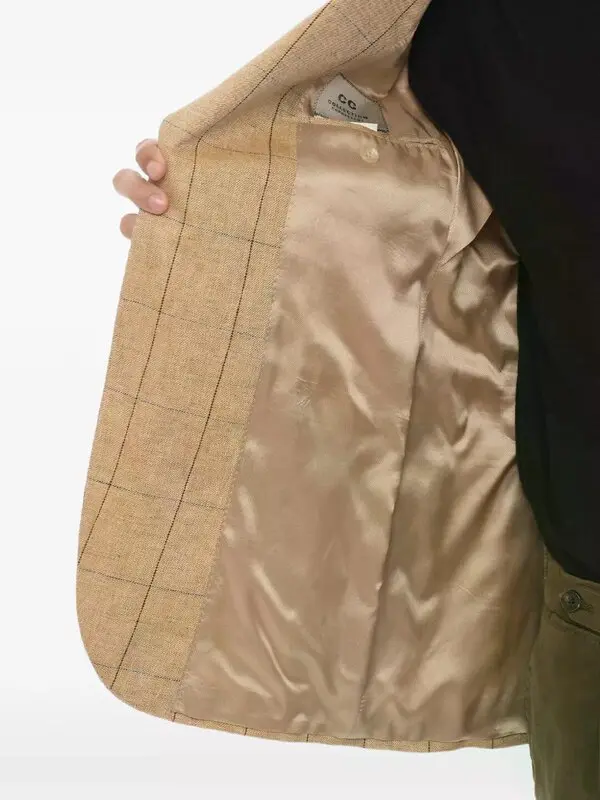 Corneliani Windowpane-pattern Linen Blazer