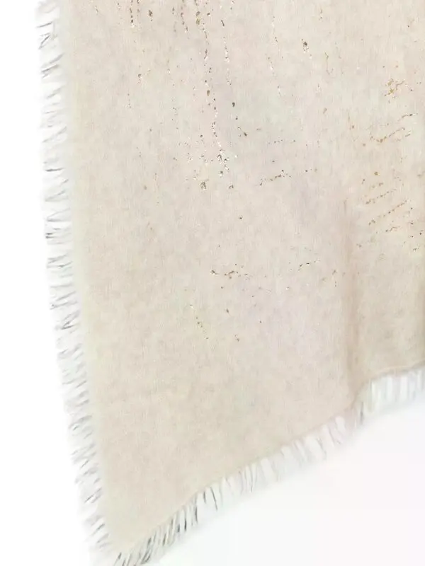 Avant Toi Foil-print Frayed Scarf - Neutrals