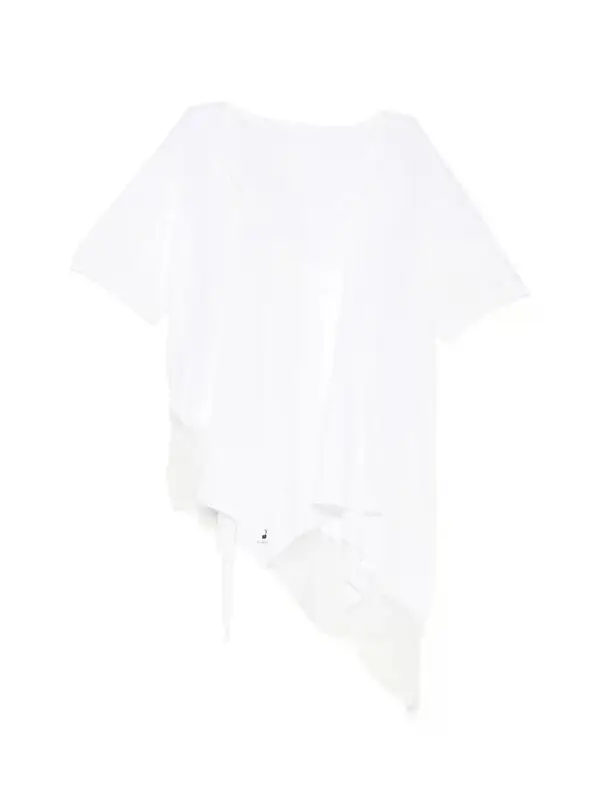 PUSHBUTTON Asymmetric Laced T-shirt - White