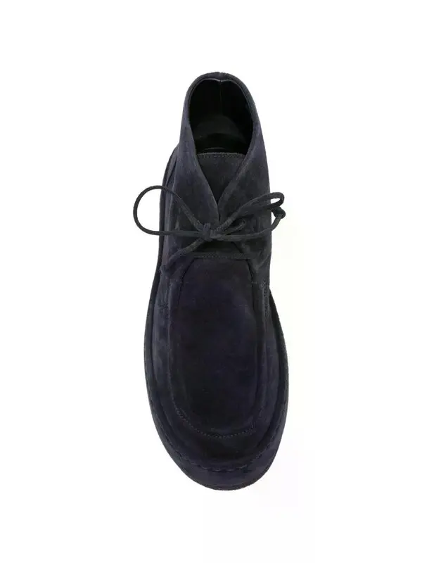 Agl Navy Suede Lace-up Platform Boots