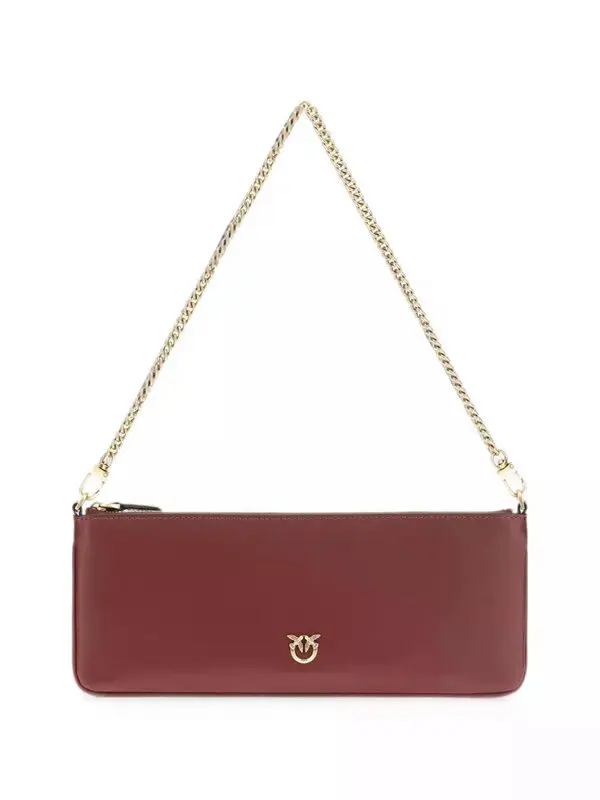 Pinko Horizontal Flat Leather Shoulder Bag