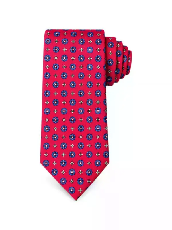 BONA FURTUNA Geometric-print Tie - Red