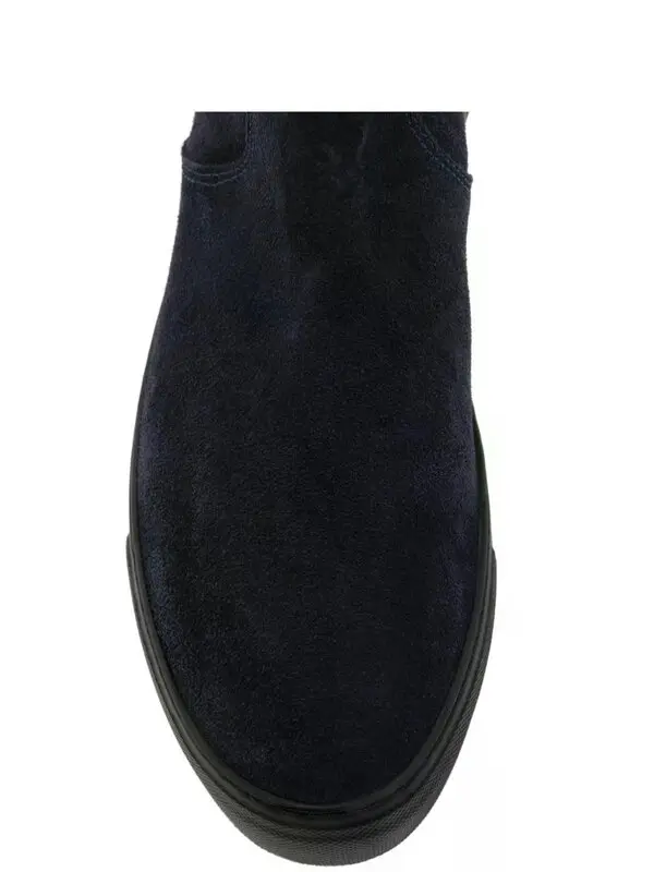 Agl Navy Suede Rear-zip Boots