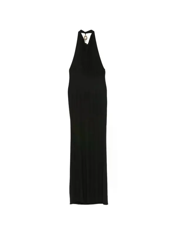 Cult Gaia Sienna Halterneck Chain-detail Maxi Dress - Black