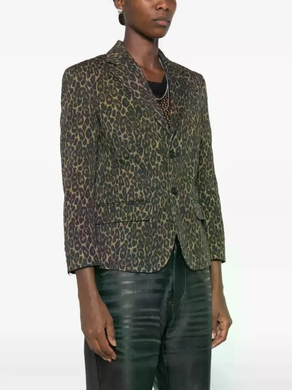 R13 Leopard-print Buttoned Blazer