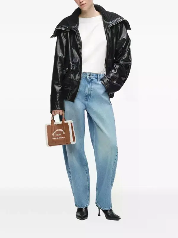 Karl Lagerfeld Rue St-guillaume Shearling Square Tote Bag