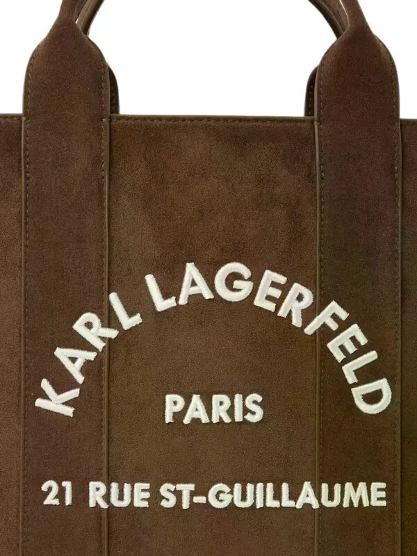 Karl Lagerfeld Rue St-guillaume Suede Square Tote Bag