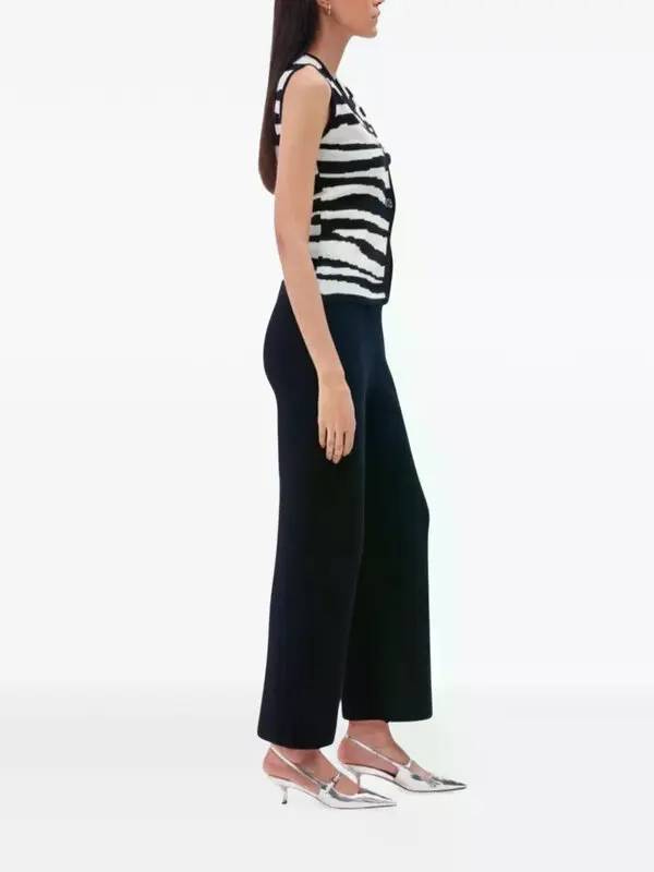 IZAAK AZANEI Zebra-print Knitted Vest