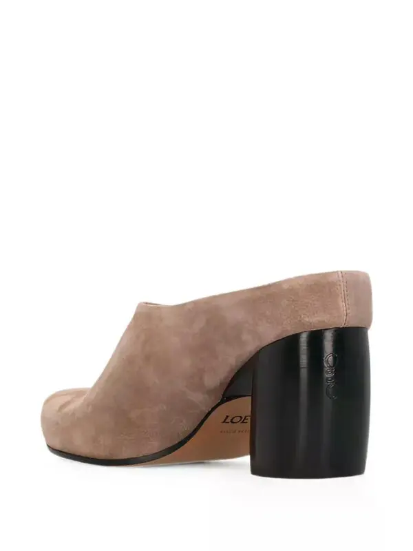 Loewe Oval Mules In Suede Calfskin