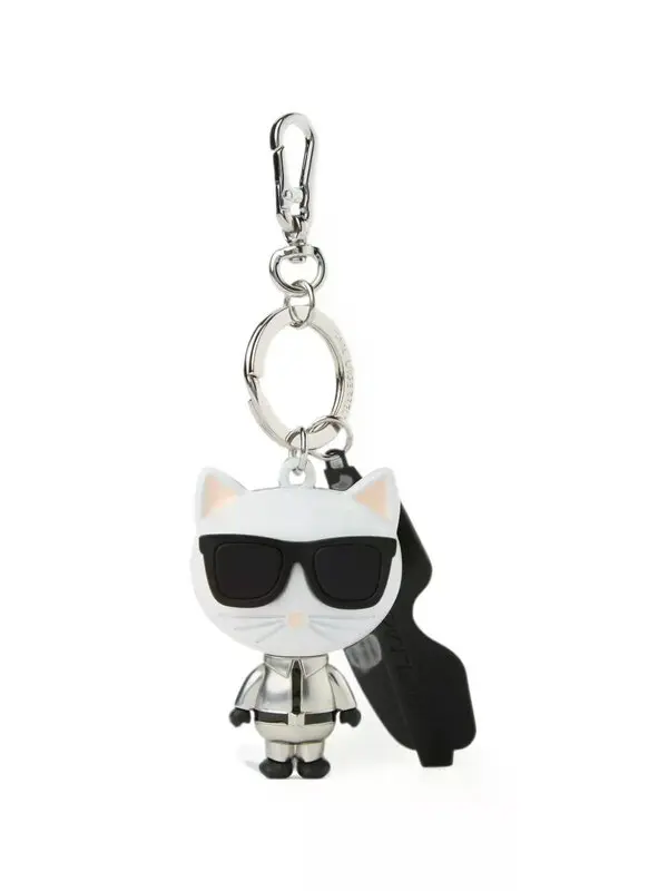 Karl Lagerfeld Ikon Choupette Skis Keychain - White