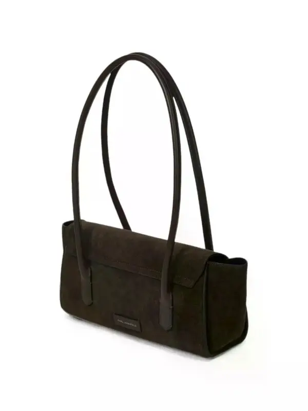 Karl Lagerfeld Elongated Suede Shoulder Bag - Brown