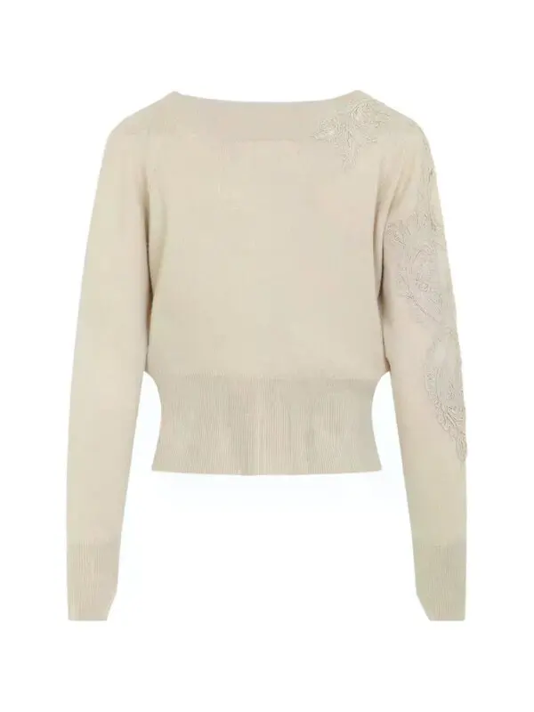 Ermanno Scervino Lace-embellished Cashmere Sweater